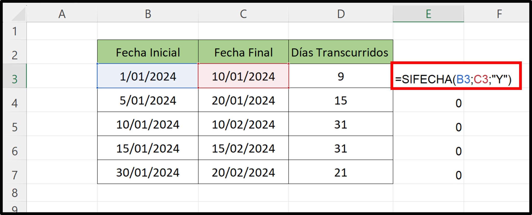 Como calcular en Excel el tiempo transcurrido entre dos fechas