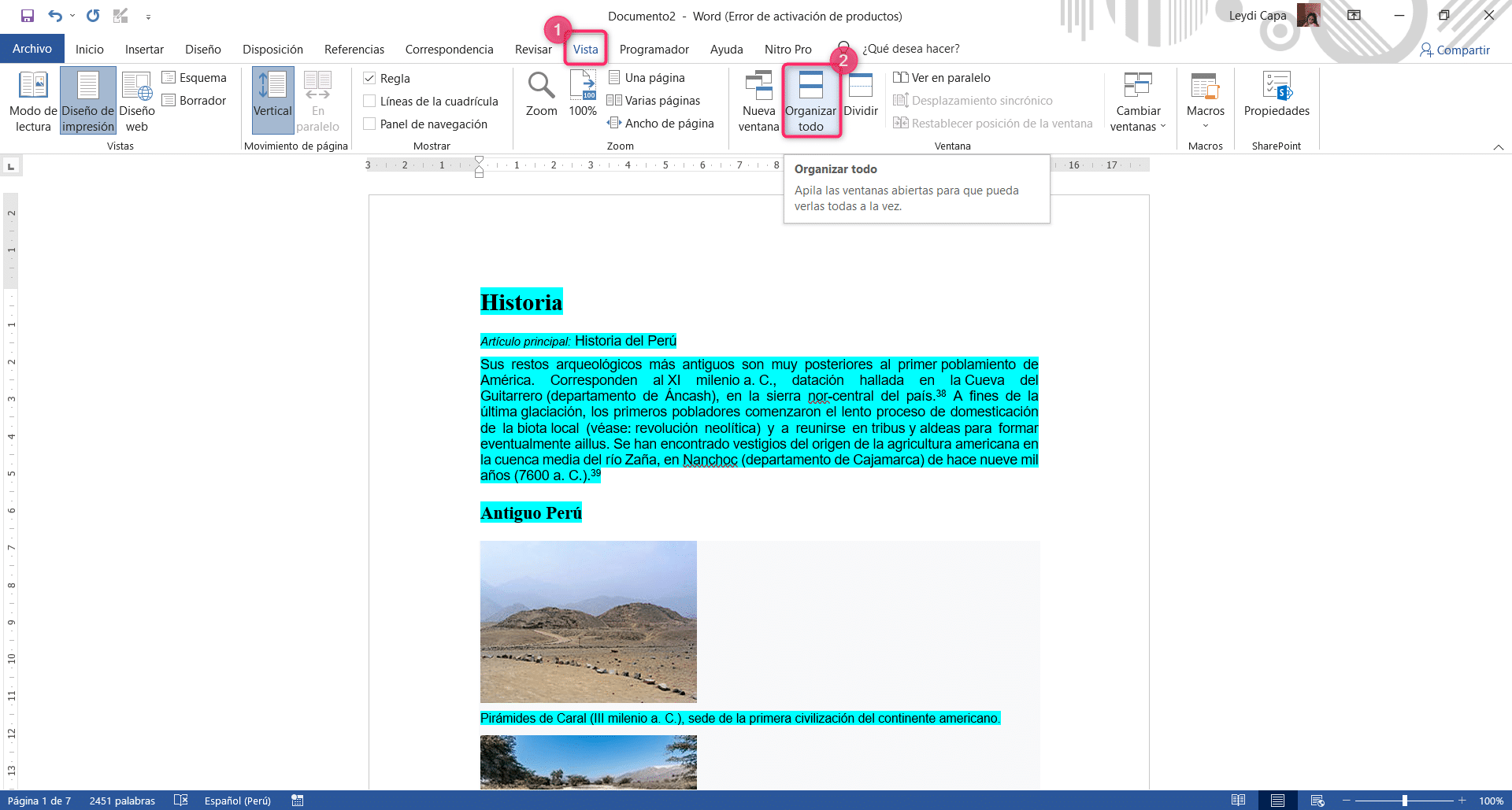 Cómo trabajar con varios documentos a la vez en Word