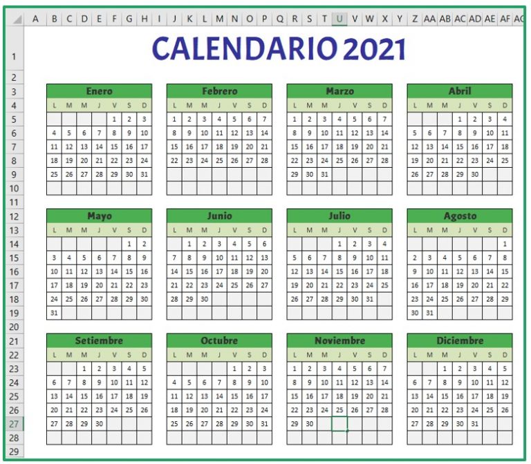 💻 Calendario de 2021 en Excel | El Tío Tech 2025
