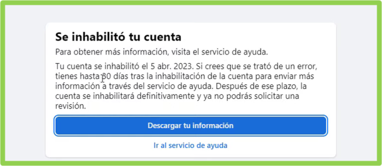 Recuperar cuenta de Facebook inhabilitada o bloqueada | Solución 2023