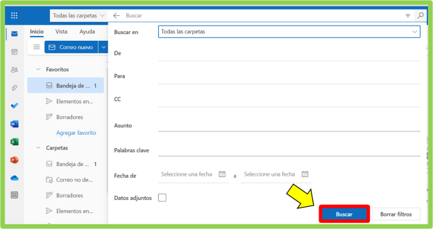 Como utilizar la búsqueda avanzada en Outlook