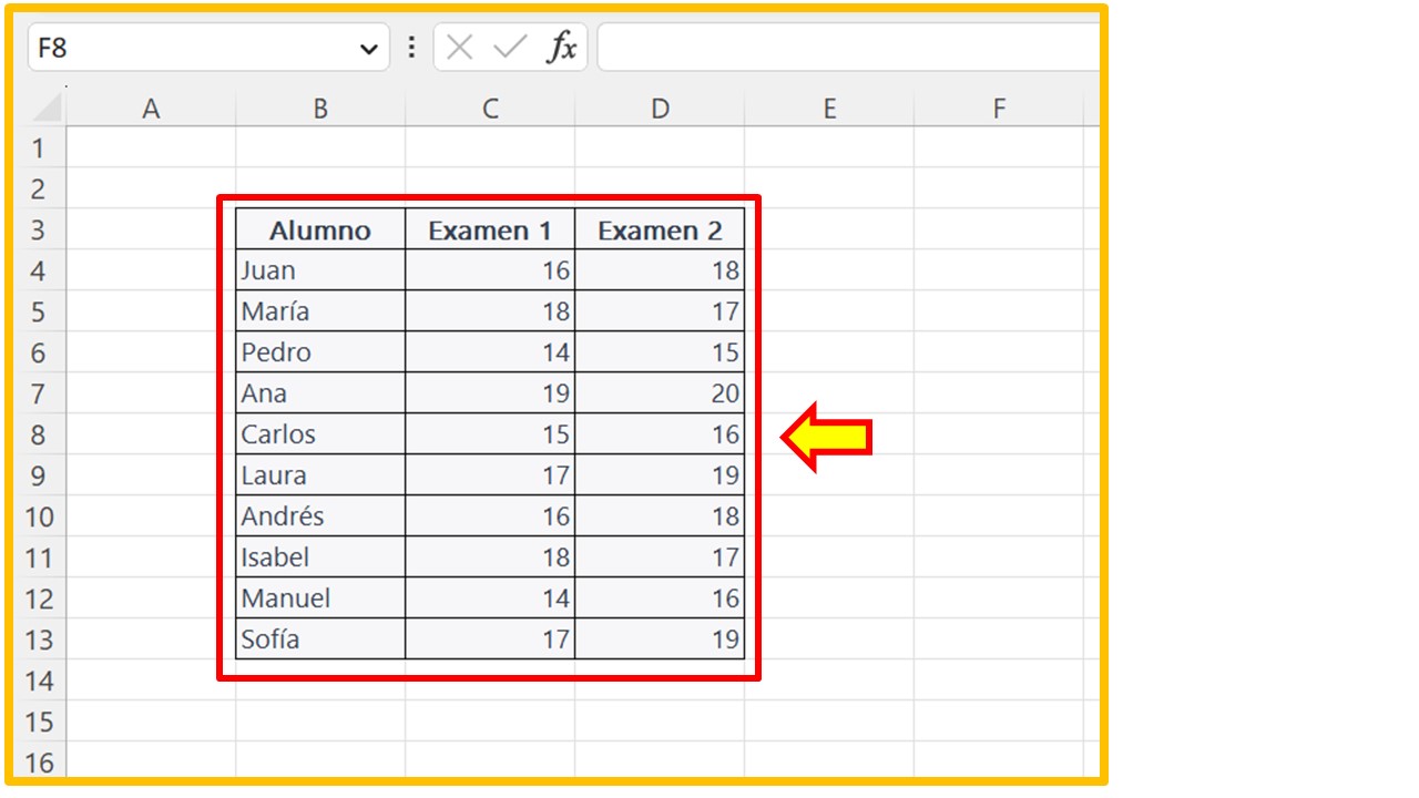 Manejo de filas, columnas, celdas y rangos en Excel