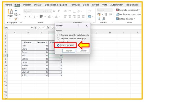 Manejo de filas, columnas, celdas y rangos en Excel