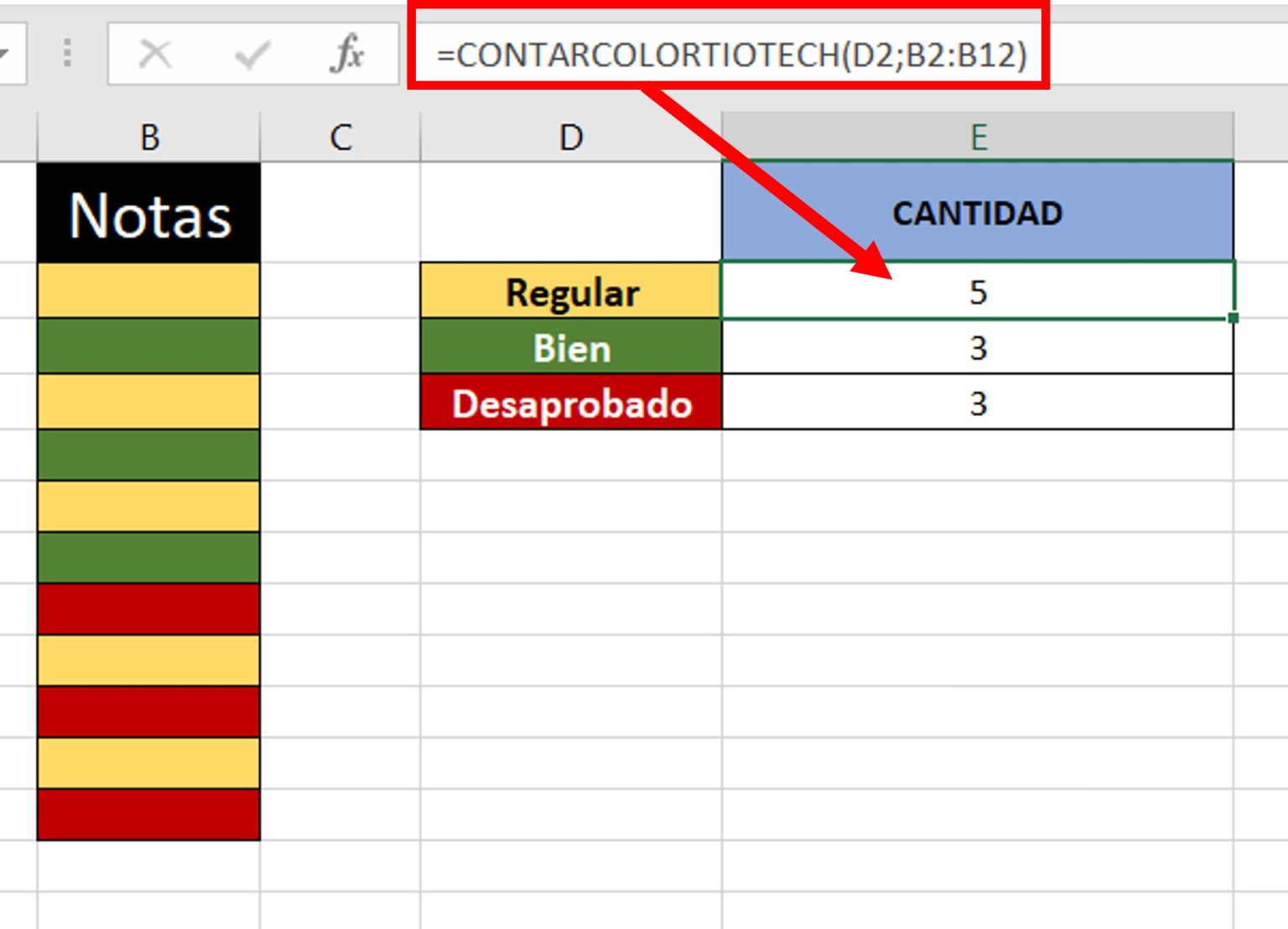 Como contar celdas por Color en Excel