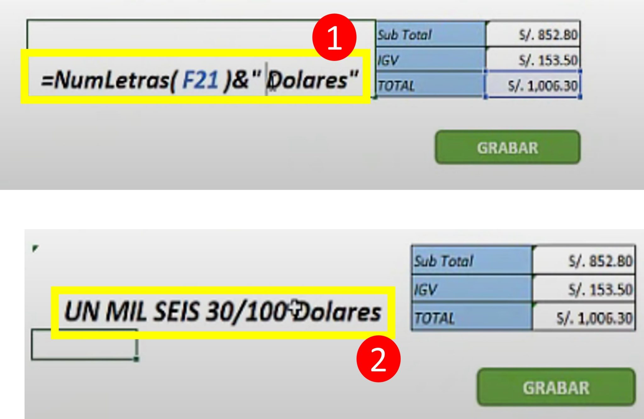 Cómo convertir de números a letras en Excel