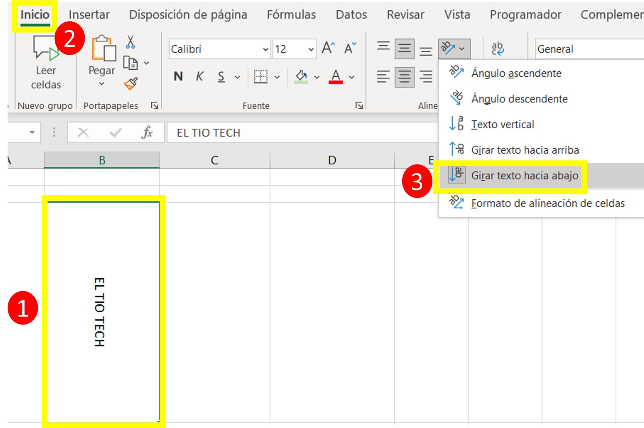 Cómo alinear el texto en Excel