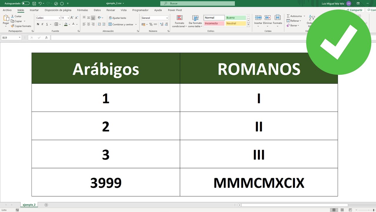 Cómo convertir números arábigos a números romanos en Excel