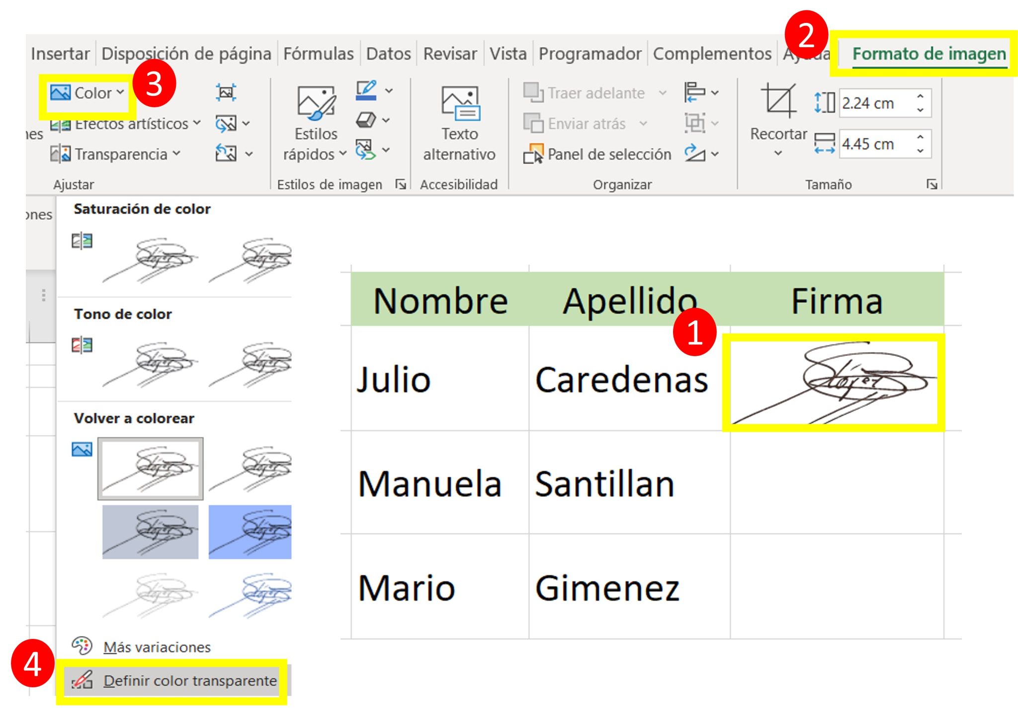 Como hacer una firma digital en Excel