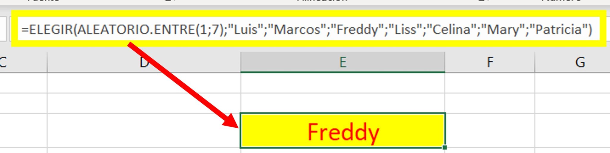 Como crear una lista de textos o palabras aleatorias en Excel