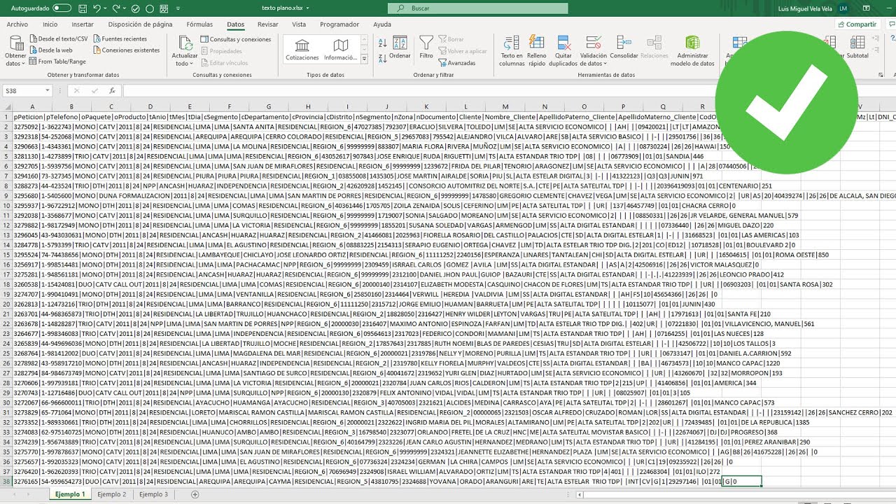 Cómo dividir en columnas un texto en plano Excel