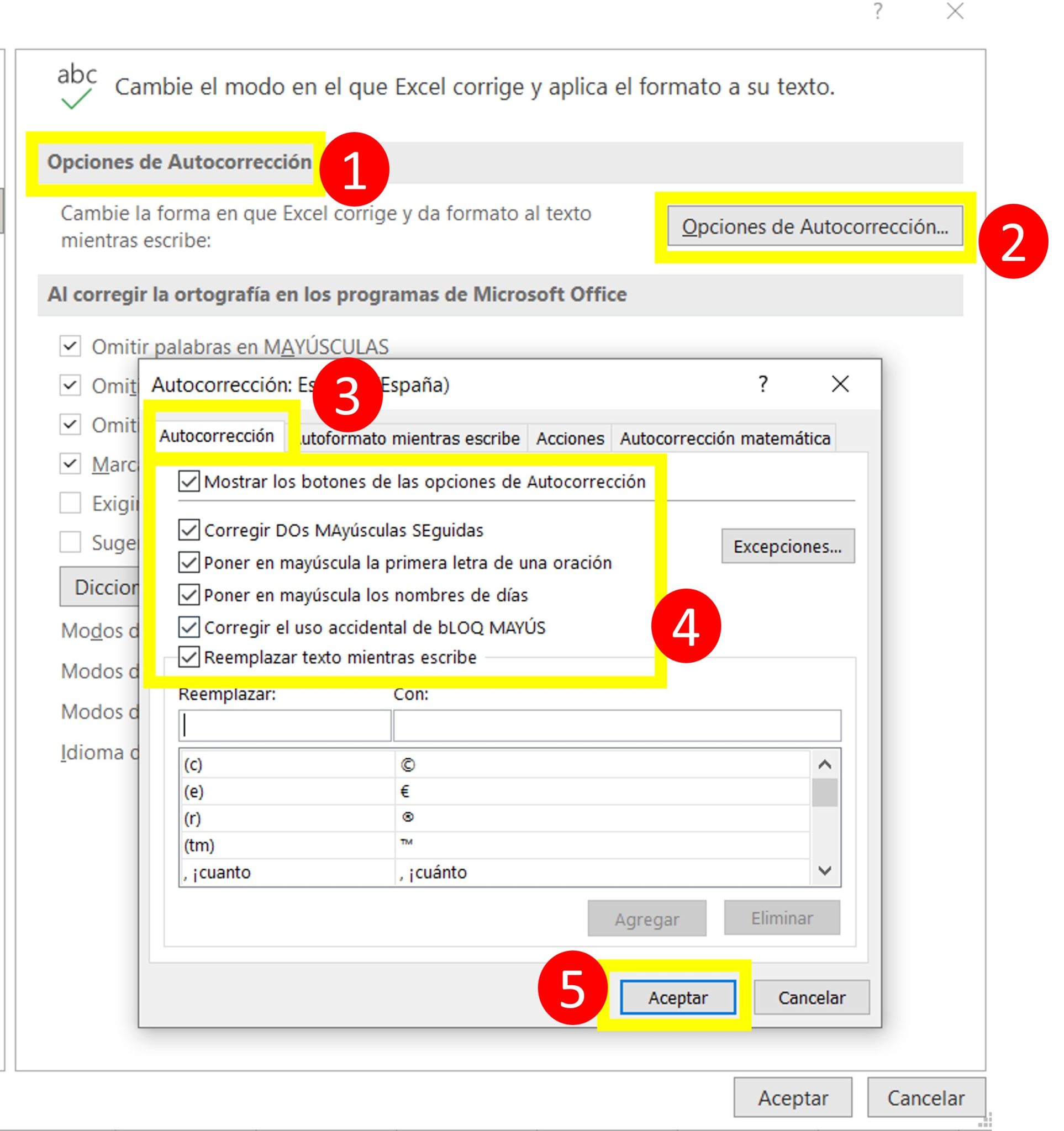 Como corregir la ortografía en EXCEL