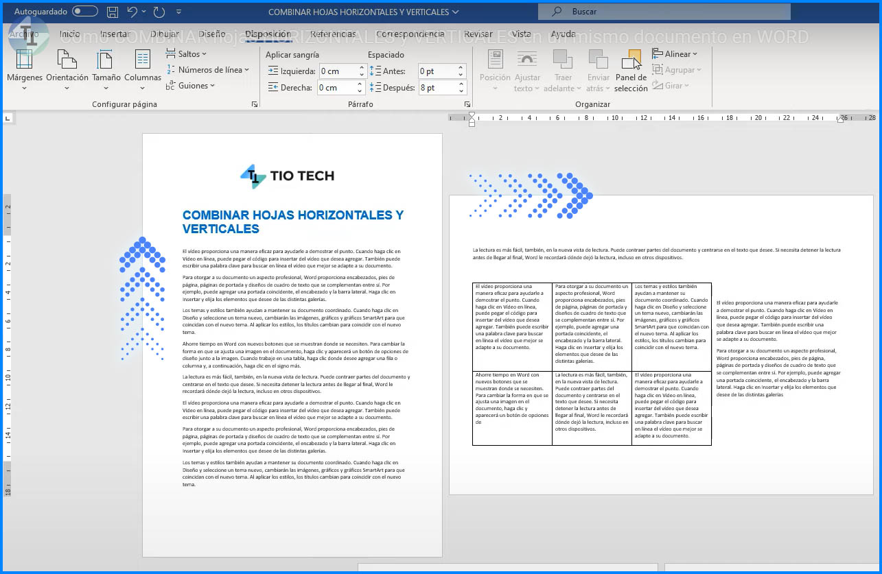 Como COMBINAR Hojas HORIZONTALES Y VERTICALES En Un Mismo Documento En WORD Como COMBINAR Hojas HORIZONTALES Y VERTICALES En Un Mismo Documento En WORD