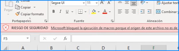 Configuración de seguridad de Macros en Excel