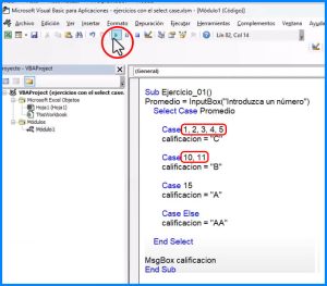 Curso de VBA Macros Excel: Ejercicios con la instrucción SELECT CASE