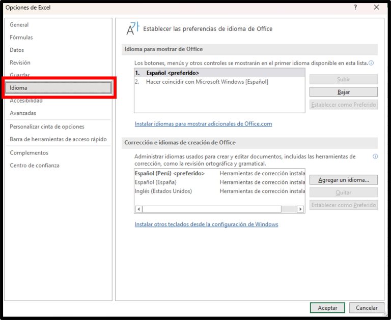 Como cambiar el idioma de Office 365 (Word, Excel o Power Point)