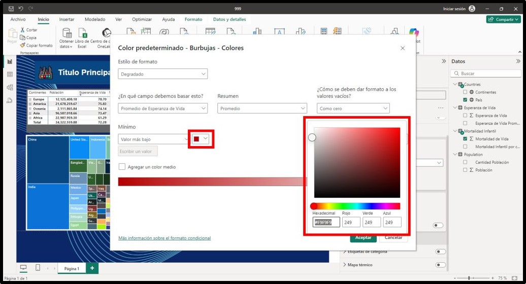 Aplicar Formato Condicional a la Visualización de Tipo Mapa en Power Bi