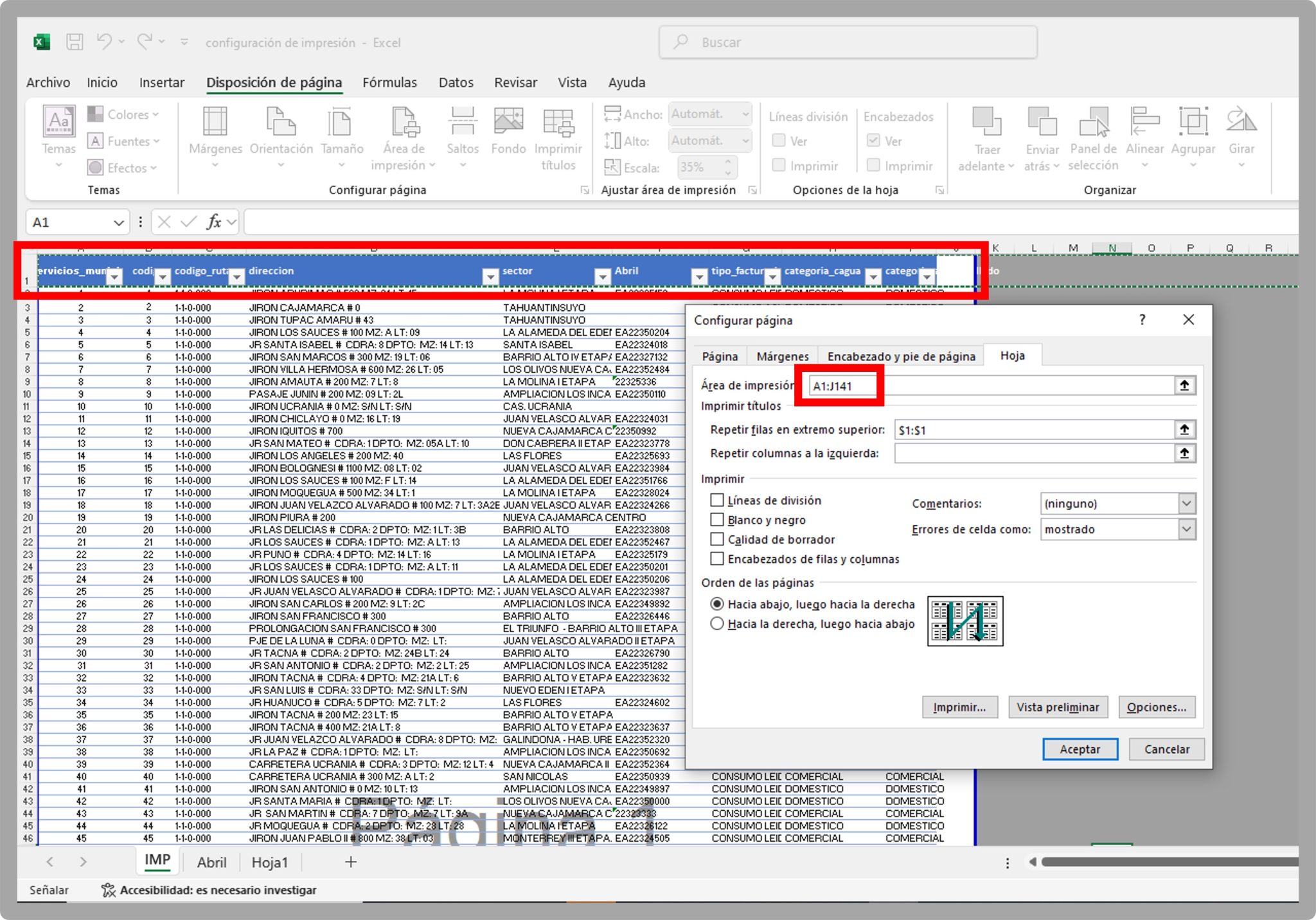 Configuración para Imprimir Correctamente en Excel