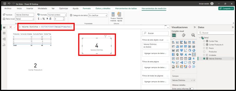 Contar con COUNTROWS en Power BI