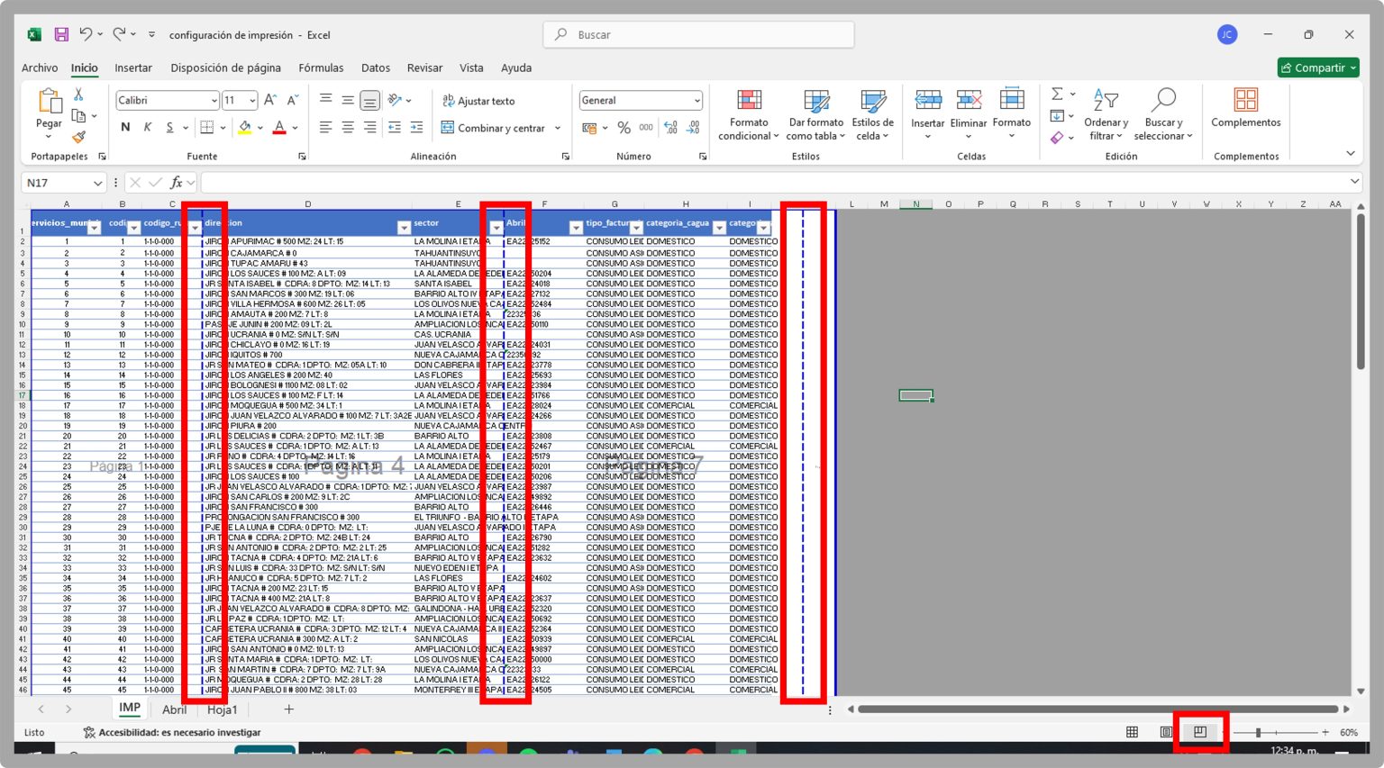 Configuración para Imprimir Correctamente en Excel