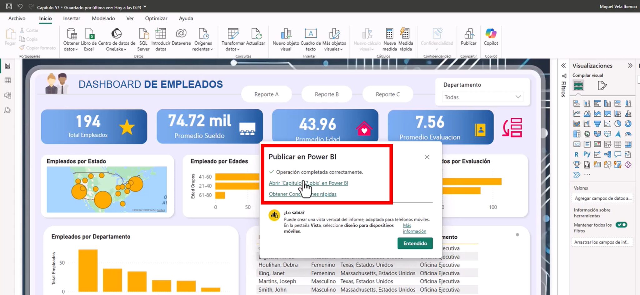 Publicar y Compartir Informes y Dashboards en Power BI