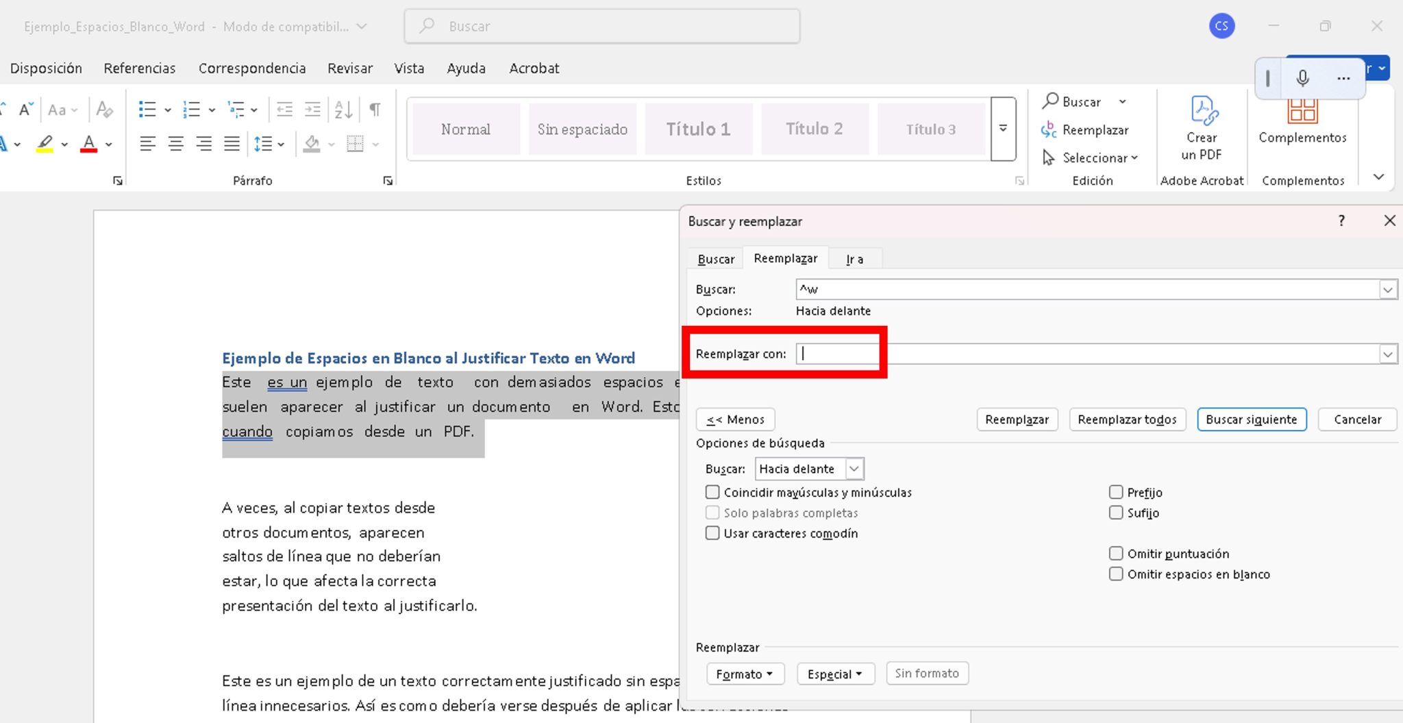📌 Cómo eliminar espacios al justificar un texto en Word ⚠️ (Borrar espacios en blanco)