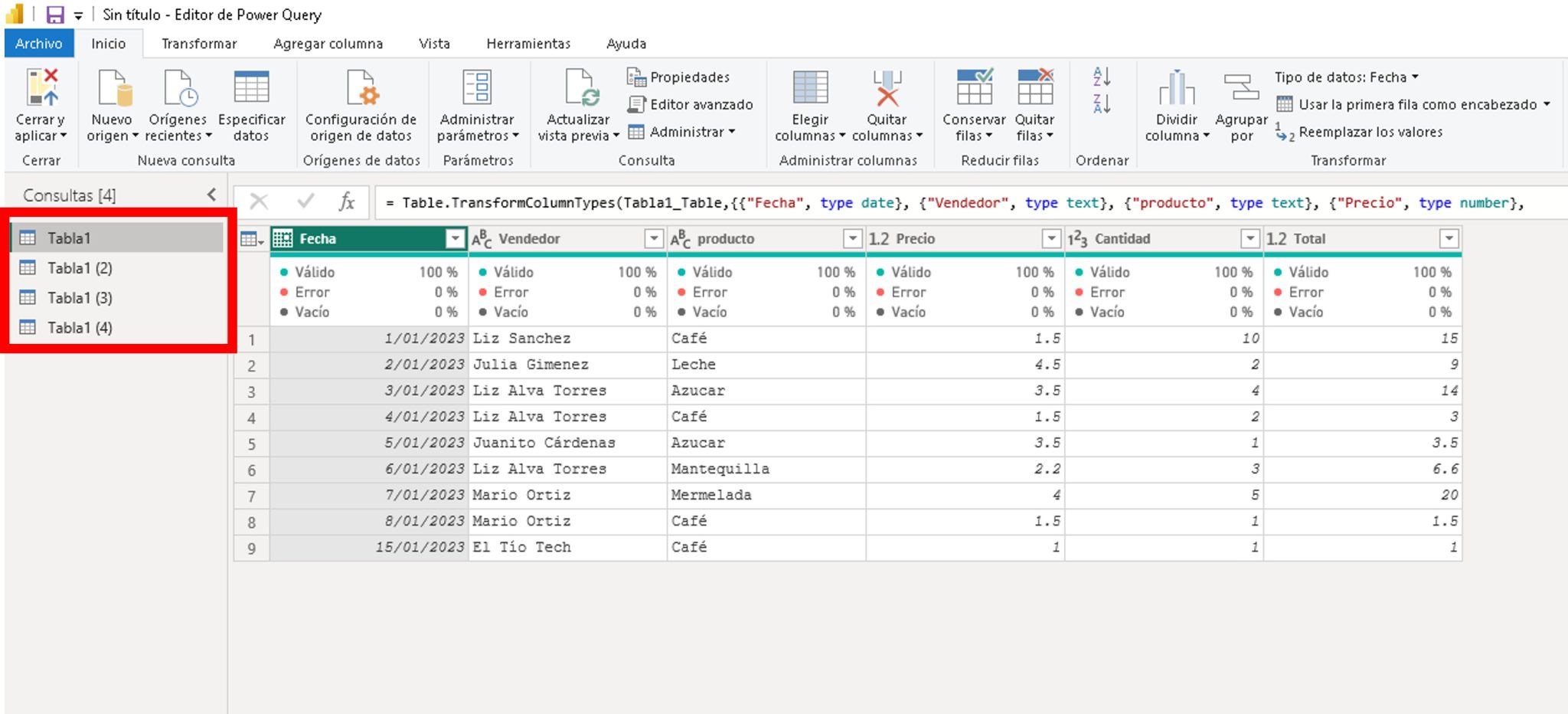 Anexar Consultas en Power Query (Unir varias Tablas)