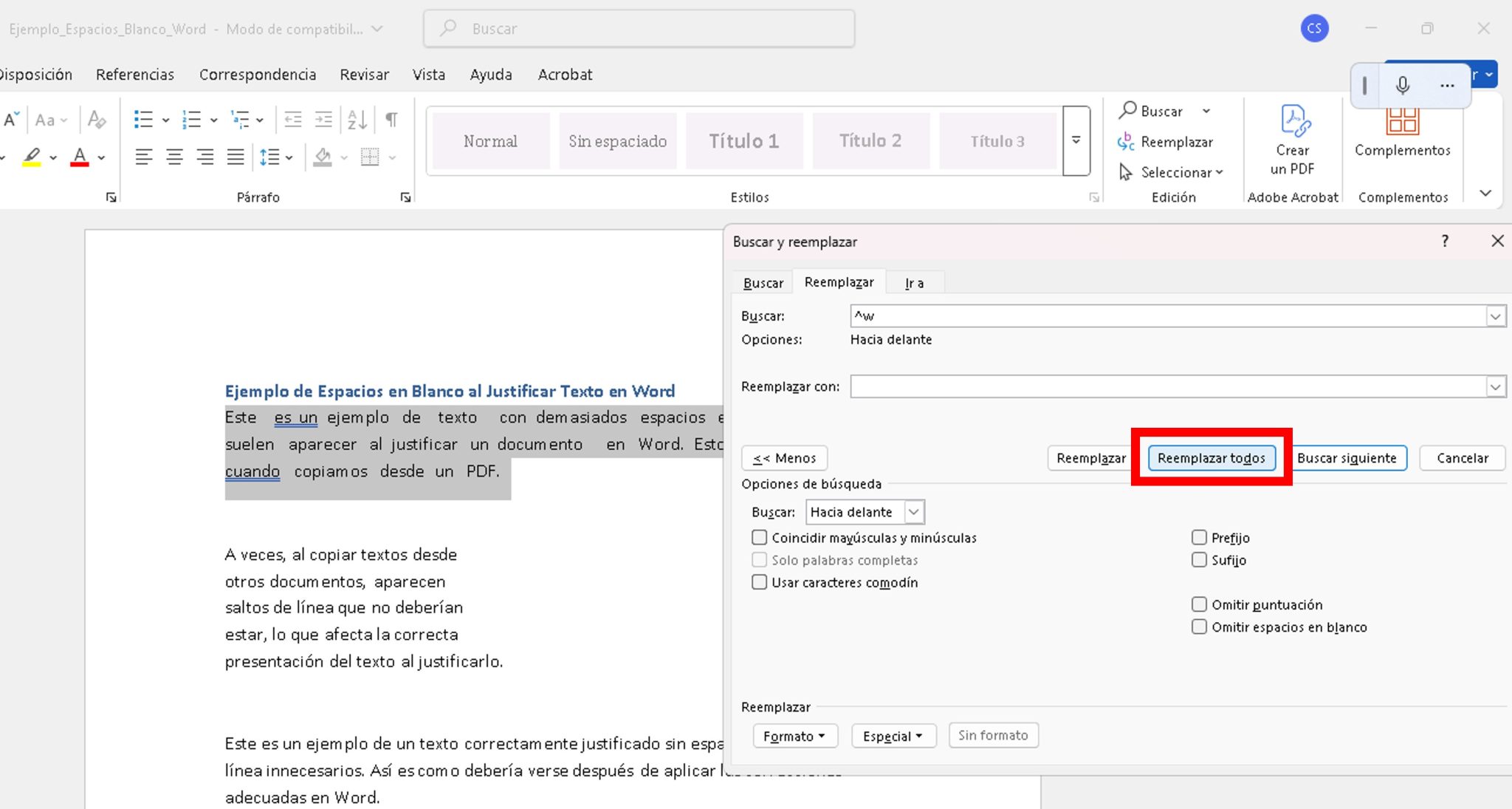 📌 Cómo eliminar espacios al justificar un texto en Word ⚠️ (Borrar espacios en blanco)