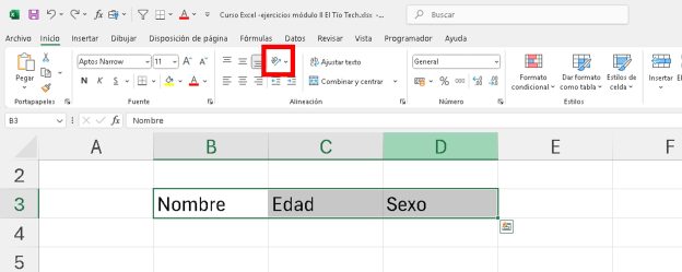 Combinar y Centrar celdas en Excel: ancho de columnas y alto de filas