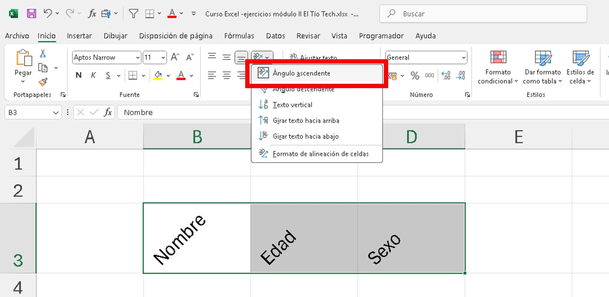 Combinar y Centrar celdas en Excel: ancho de columnas y alto de filas