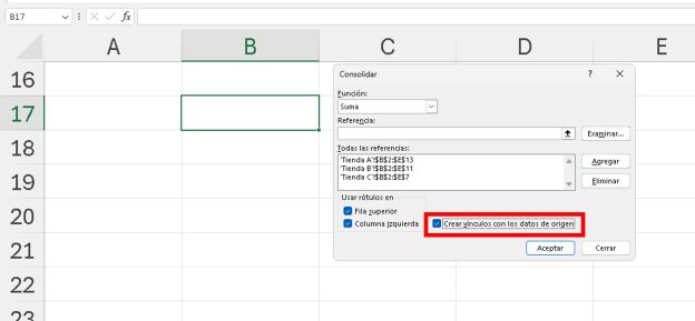 Consolidar información de varias hojas en una sola