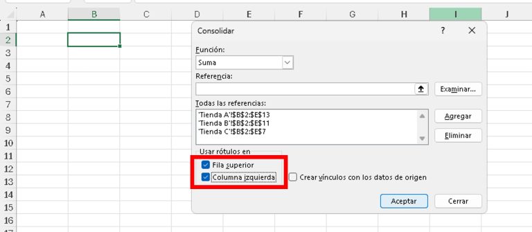 Consolidar información de varias hojas en una sola