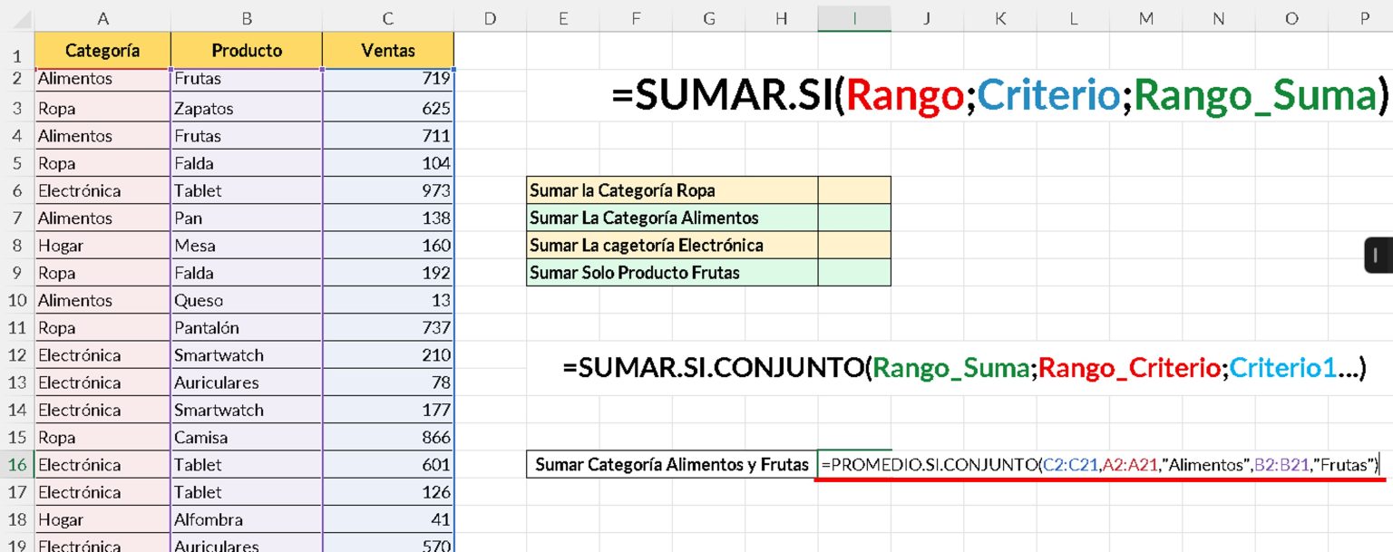 La Función SUMA, Sumar.Si y Sumar.Si.Conjunto (Ejercicios) 🚀