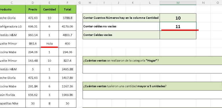 Función Contar, contara, Contar.Si, Contar.Si.Conjunto en Excel 📊